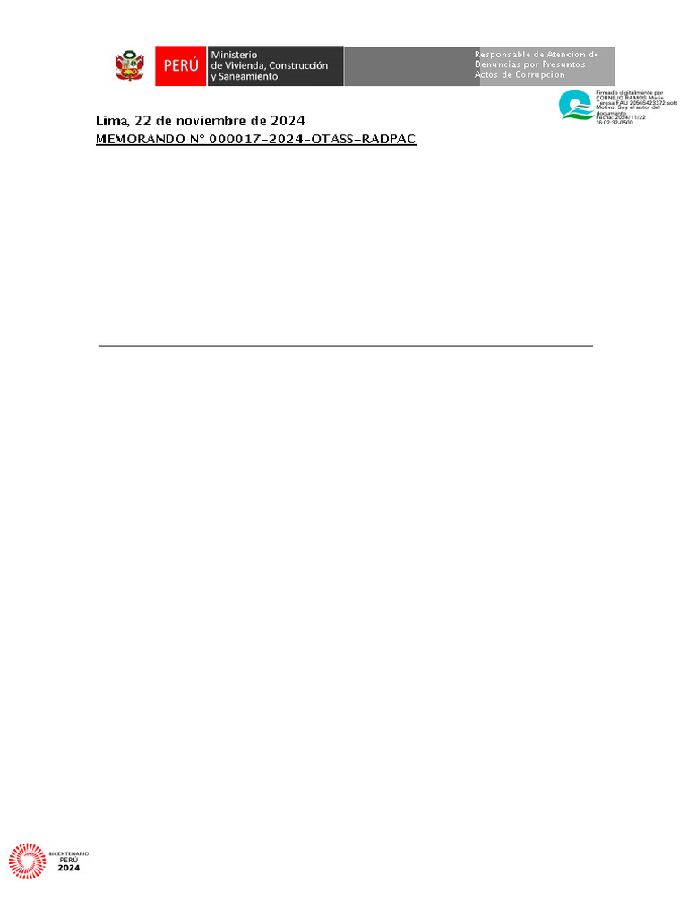 Memorando 000017 2024 Radpac | PDF | Justicia | Crimen y violencia