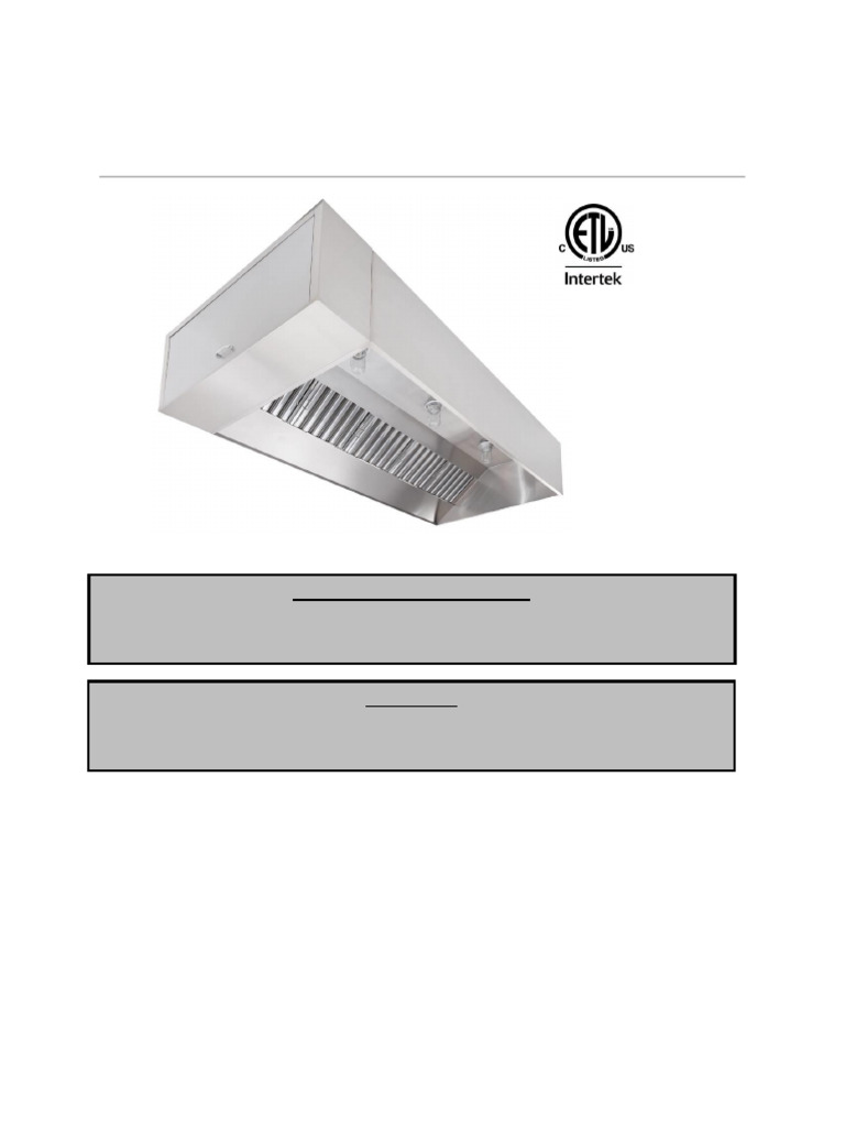 Commercial Kitchen Hoods Installation | PDF | Duct (Flow) | Screw