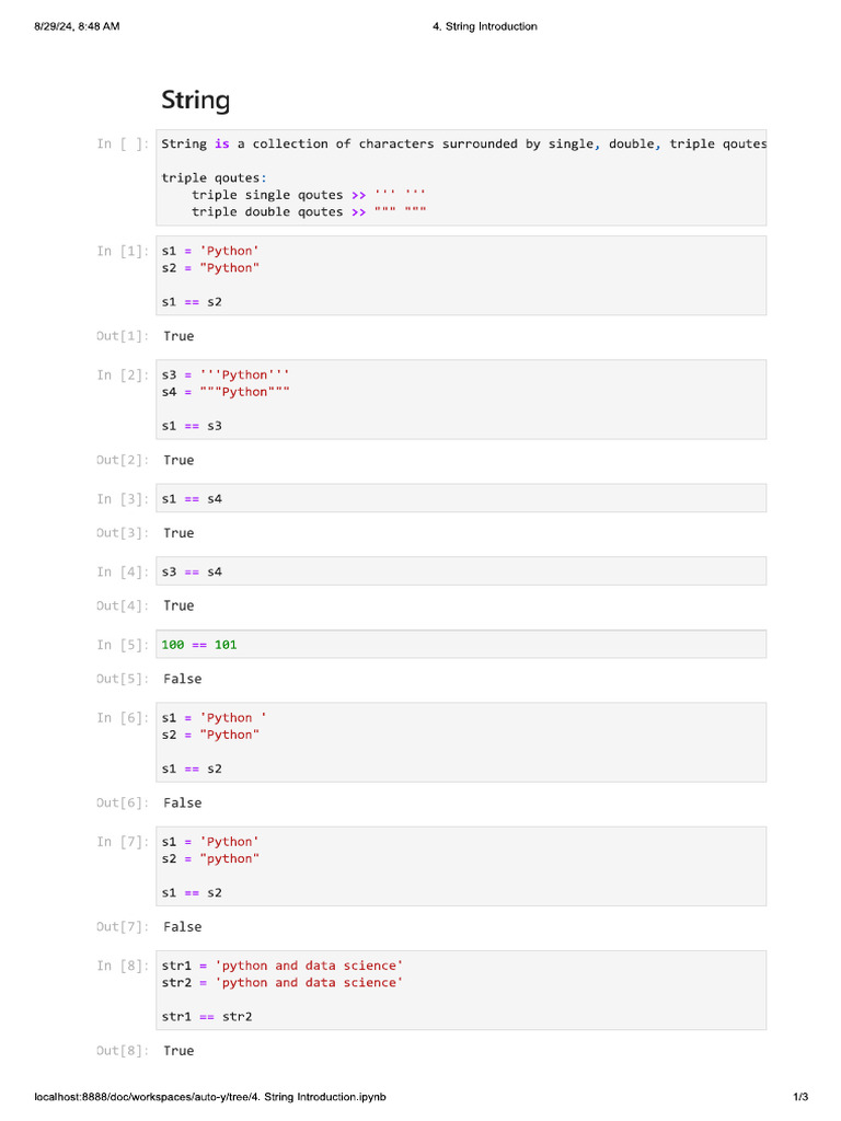 String Introduction | PDF
