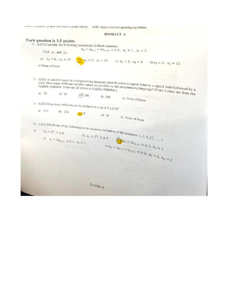 Discrete Maths Final Answered 2 | PDF