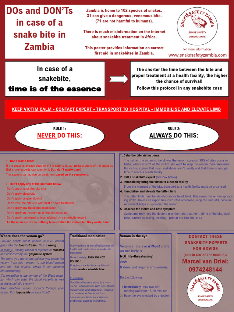 snakebite-first-aid-2-1 | PDF | Clinical Medicine | Diseases And Disorders