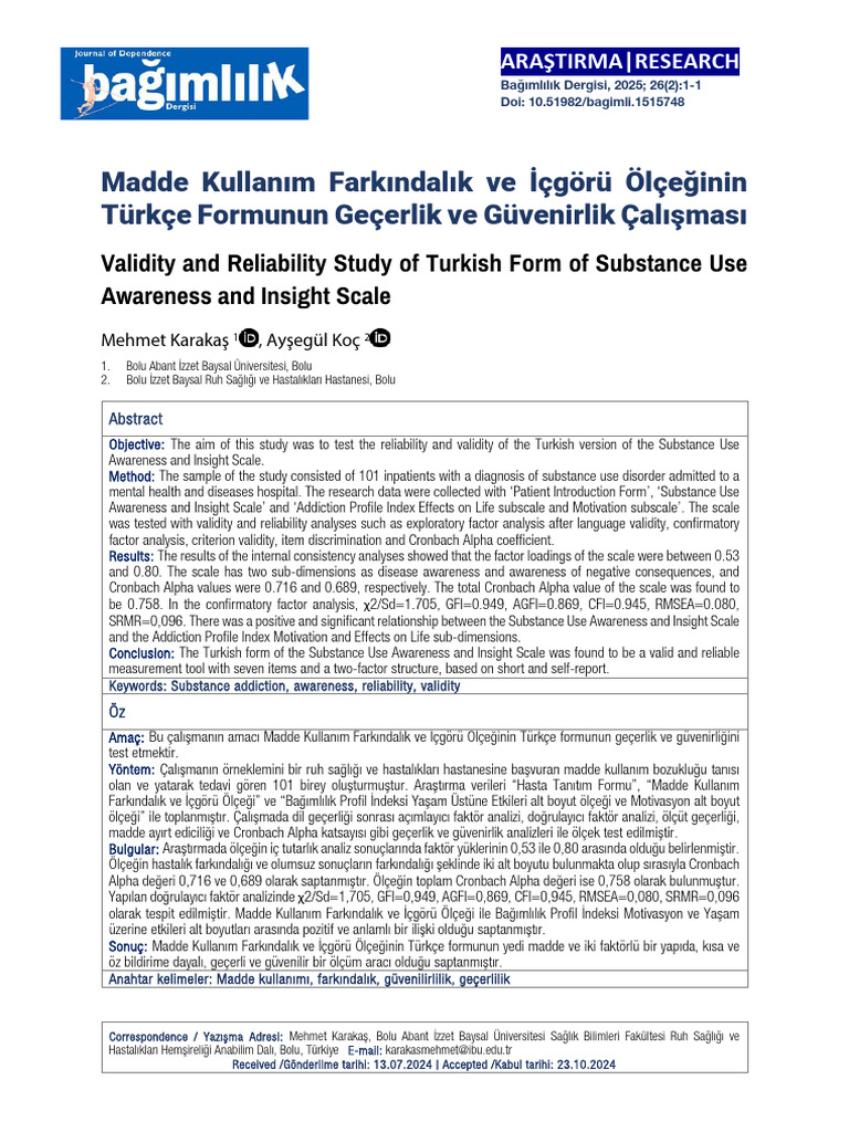 Madde Kullan__m Fark__ndal__k ve ____g__r__ __l__e__inin T__rk__e Formunun Ge__erlik ve G ...