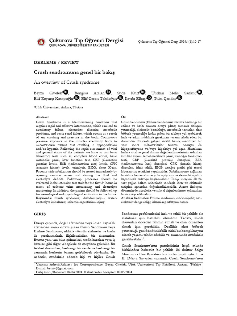 Crush Sendromuna Genel Bir Bak - ( | PDF