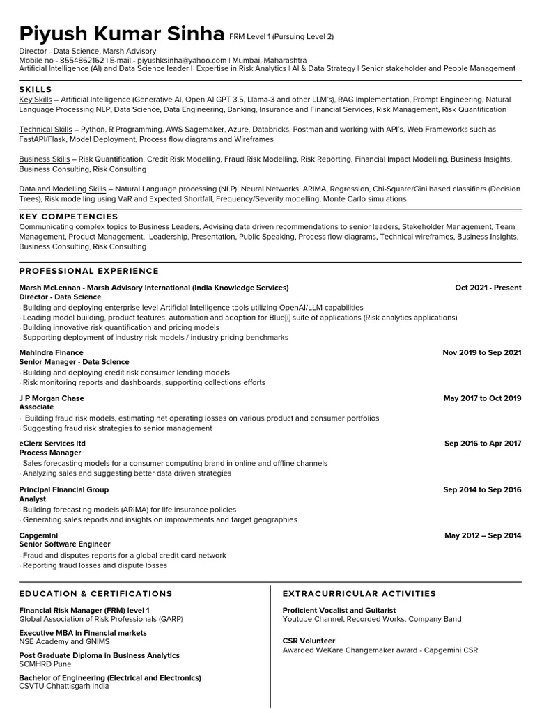 Piyush_AI Resume | PDF | Artificial Intelligence | Intelligence (AI) & Semantics