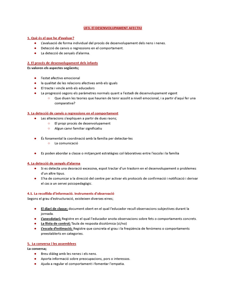 UF3. El DESENVOLUPAMENT AFECTIU | PDF