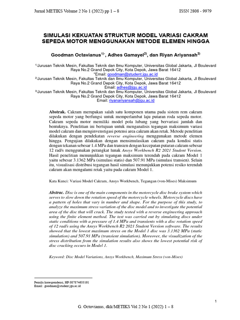 Simulasi Kekuatan Struktur Model Variasi | PDF