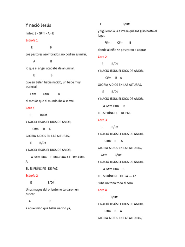 Nació Jesús: Canción de Navidad | PDF