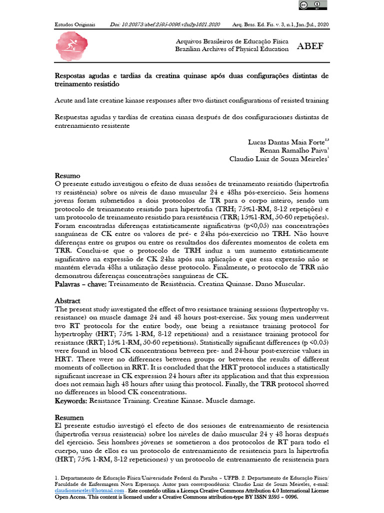 creatina-treinamento-resistido_1666040905 | PDF | Ciência do Esporte