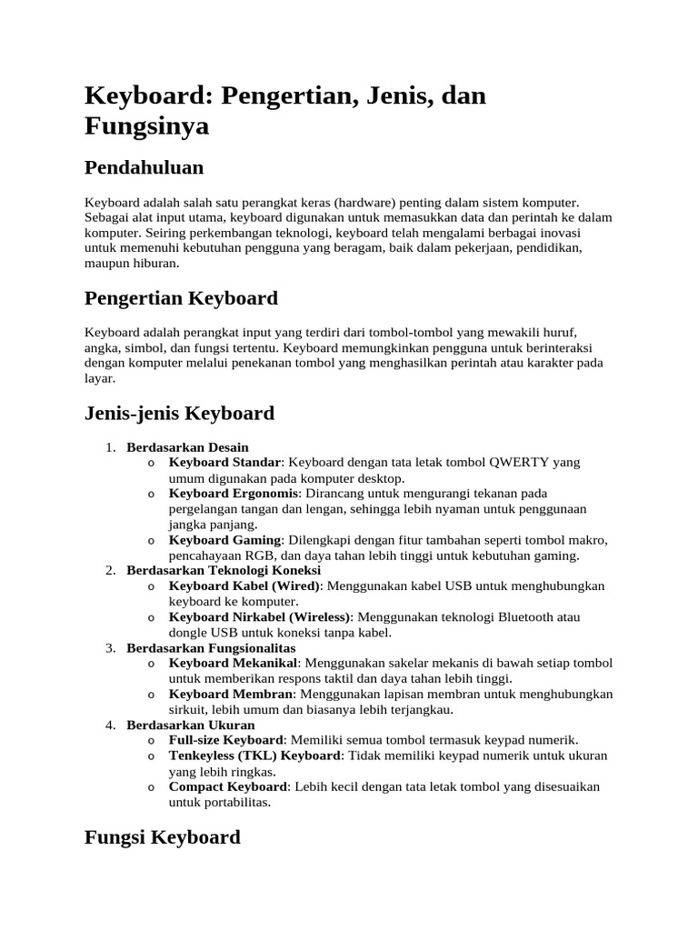 Makalah Tentang Keyboard | PDF