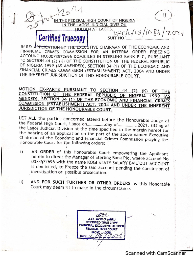 Ex Parte Application | PDF