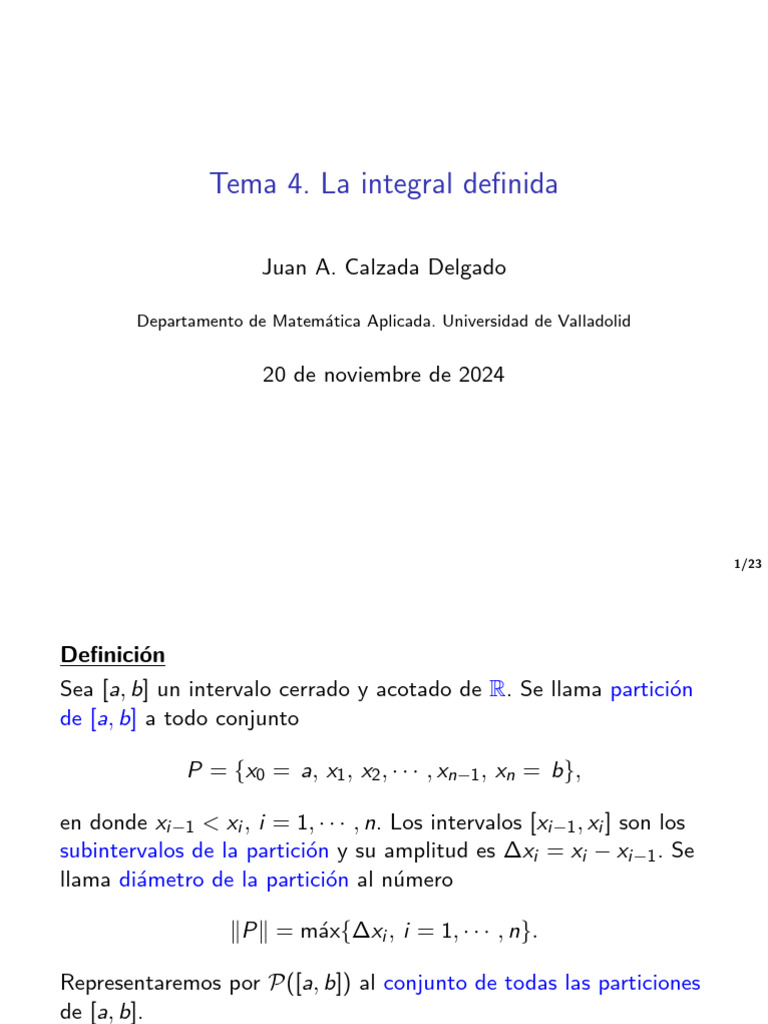 04- La Integral Definida (Imprimir) | PDF | Análisis | Análisis matemático
