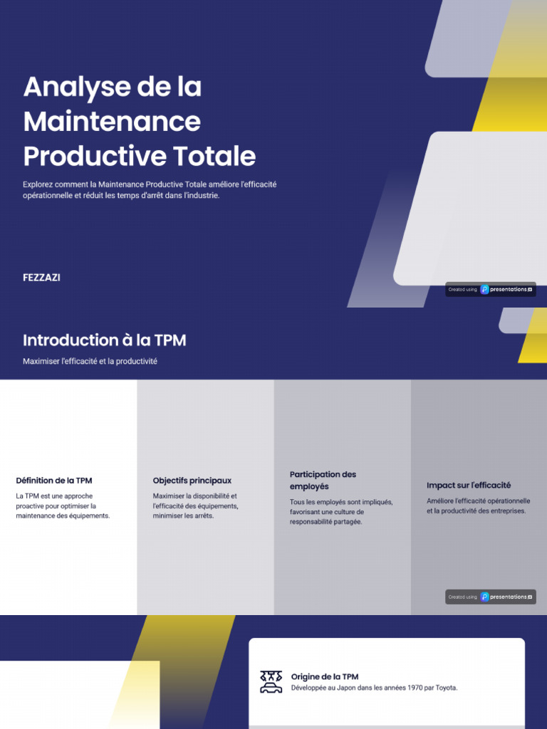 Total Productive Maintenance Analysis | PDF