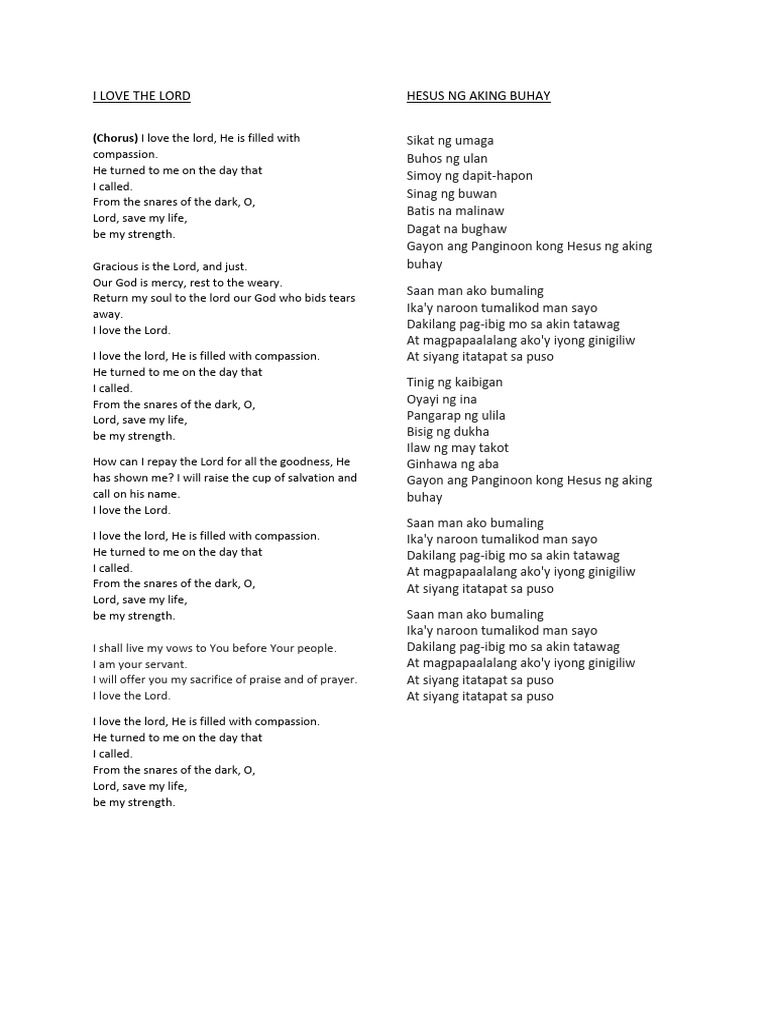 Catholic Song Lyrics | PDF
