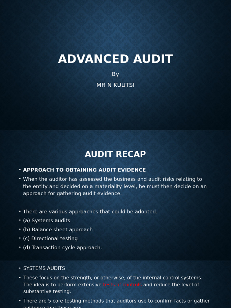 Advanced Audit Evidence Techniques | PDF | Audit | Internal Control