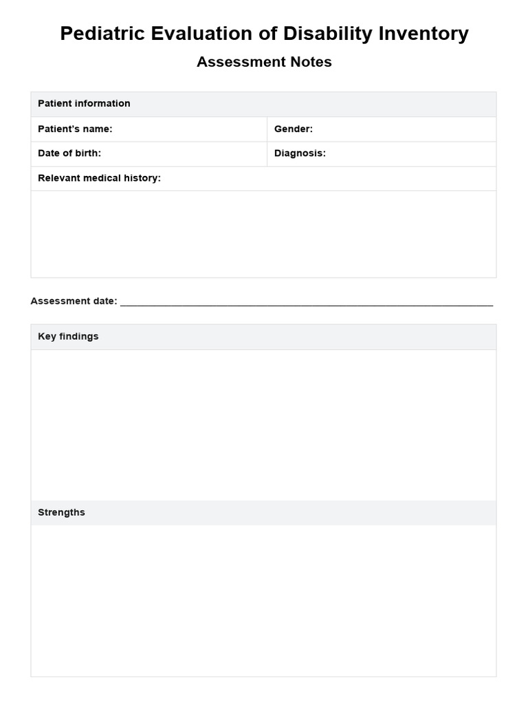 Pediatric Evaluation of Disability Inventory | PDF