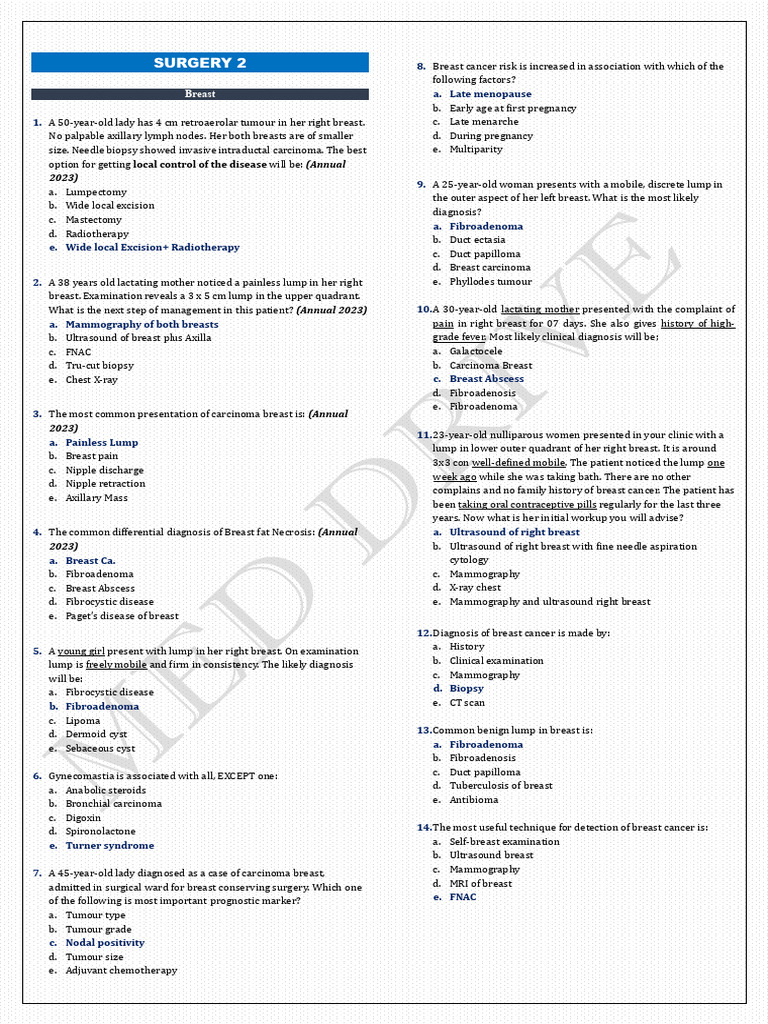 Surgery 2 | PDF | Thyroid | Breast Cancer