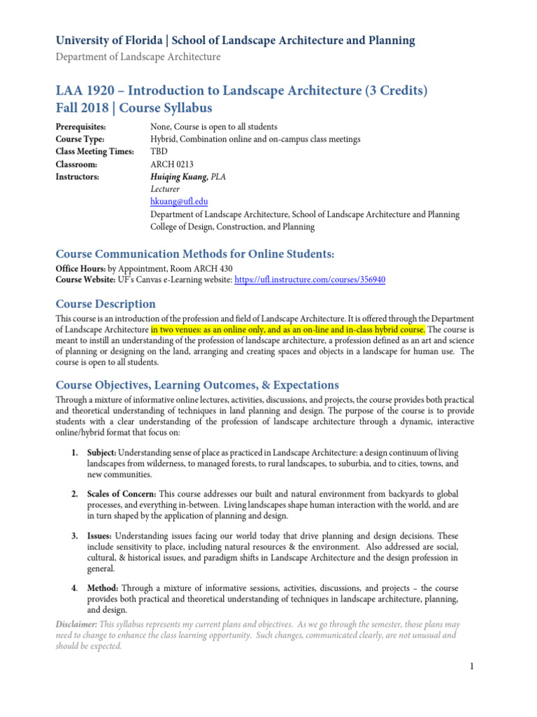 Gatorevals Requirement in Landscape Course | PDF | Educational ...