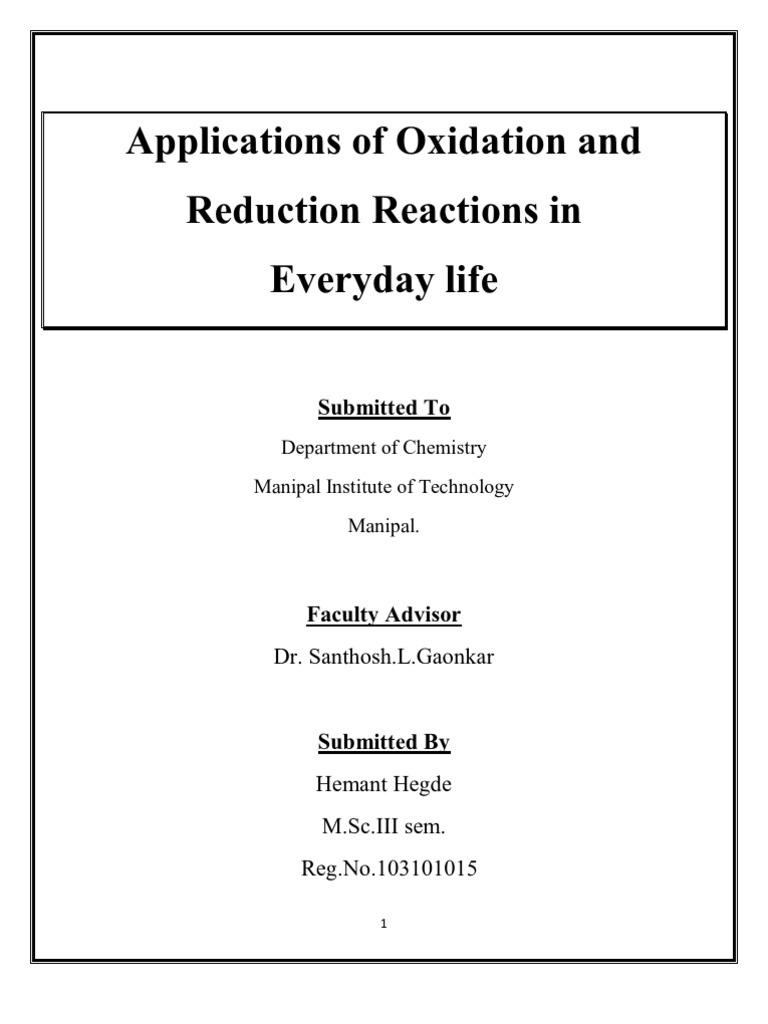 Redox Application Final | PDF | Bleach | Redox