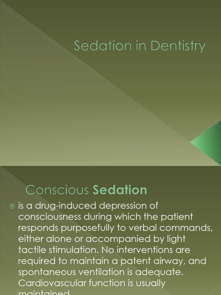 Sedation in Dentistry | PDF | Anesthesia | Clinical Medicine