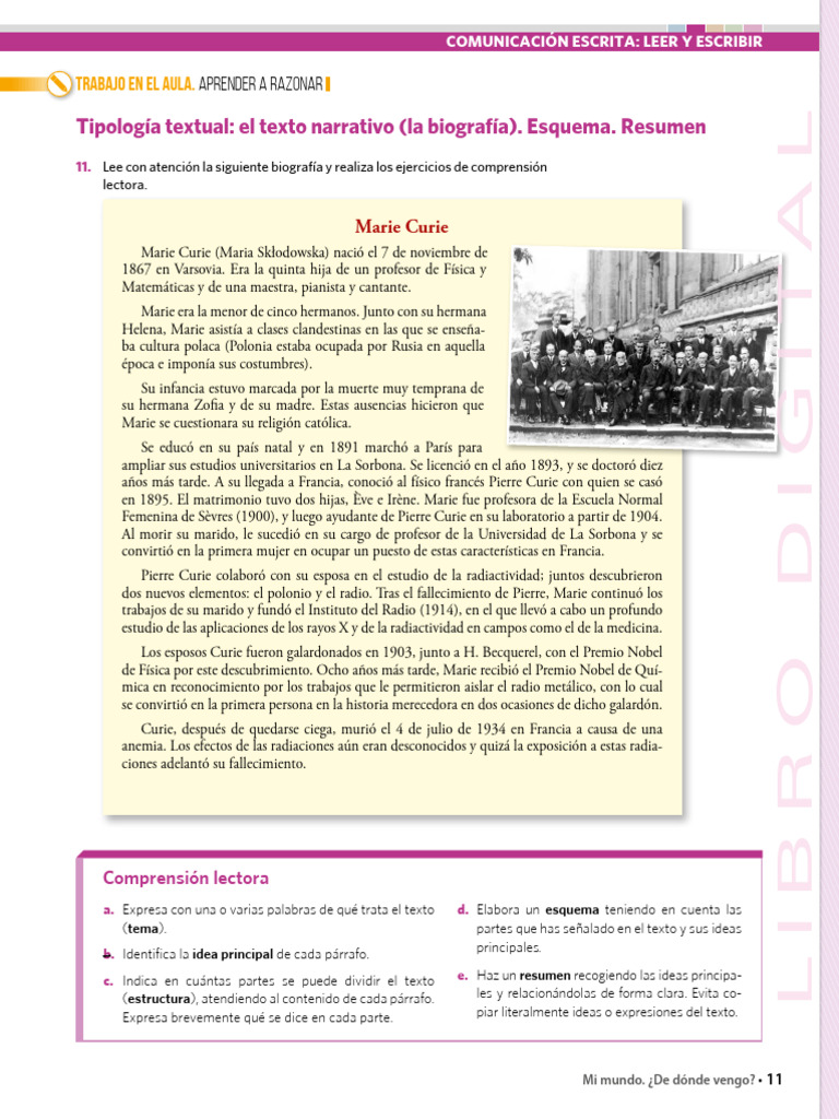 Plantilla 2c. Marie Curie (enciclopedia) Copiar (3) Copiar | PDF ...