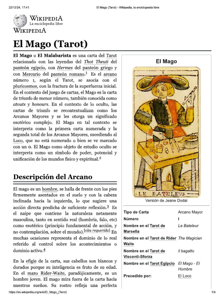 Carta Del Mago Tarot | PDF
