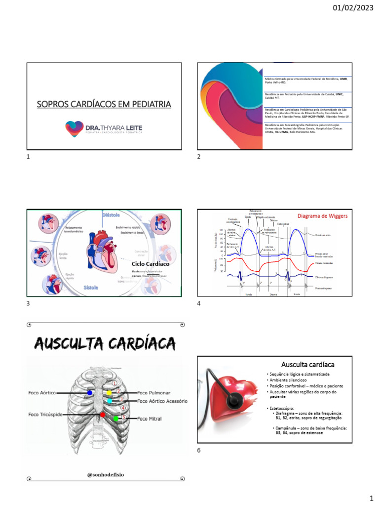 Sopros Cardiacos em Pediatria | PDF | Coração | Especialidades médicas