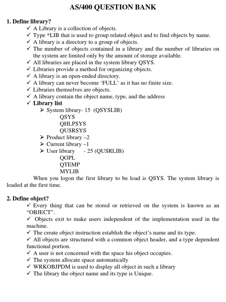 Questions As400 | PDF | Library (Computing) | File Format