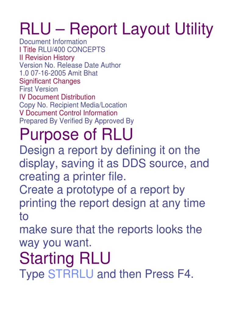RLU Report Layout Utility | PDF | Page Layout | Command Line Interface