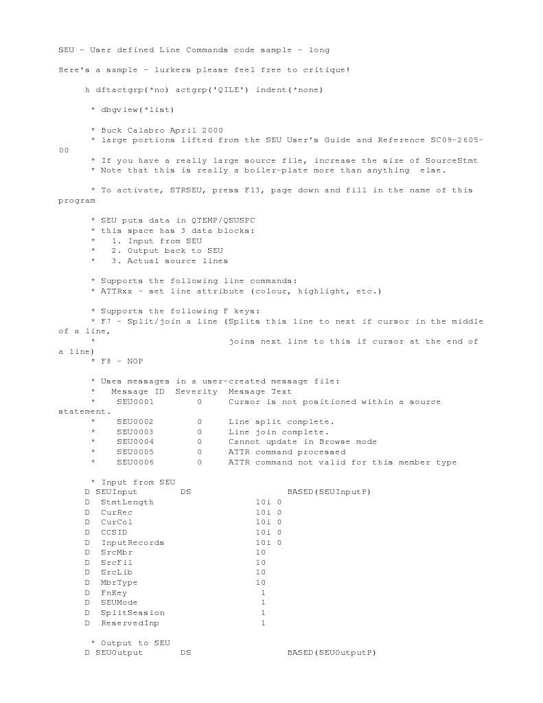 SEU User Defined Line Commands | PDF | Computer Engineering | Computer Data