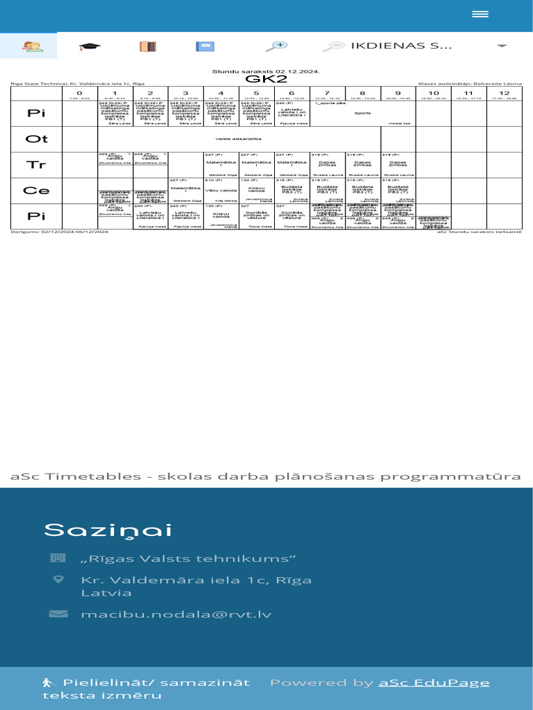Stundu Saraksts Rīgas Valsts Tehnikums" 4 | PDF