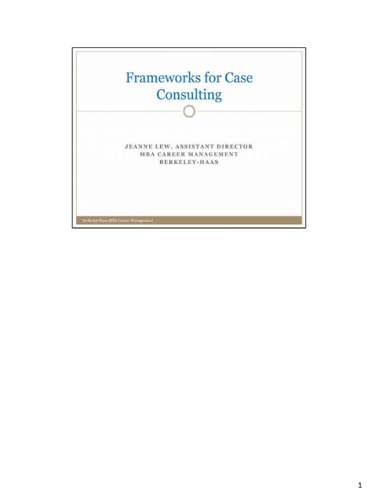 Frameworks For Case Consulting | PDF | Marketing | Pricing