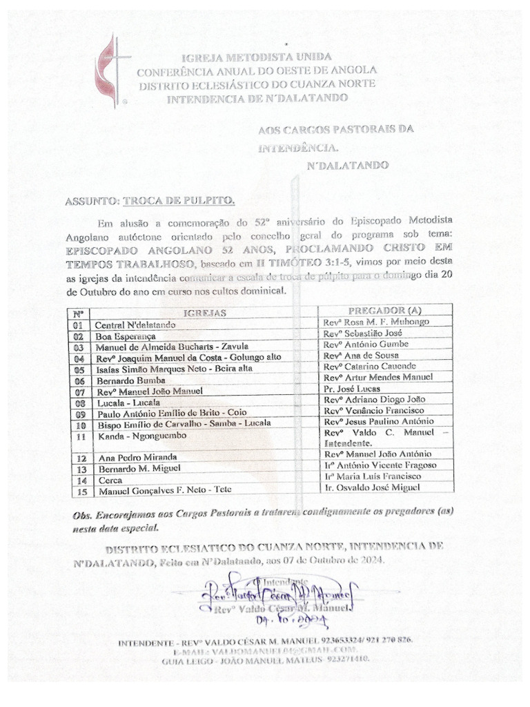 Escala de Troca de Púlpito | PDF