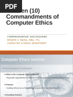 10 Commandments of Computer Ethics | PDF | Social Science | Computers
