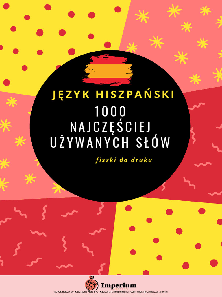 1000 Najczesciej Uzywanych Slow Jezyk Hiszpanski Fiszki Do Druku PDF ...