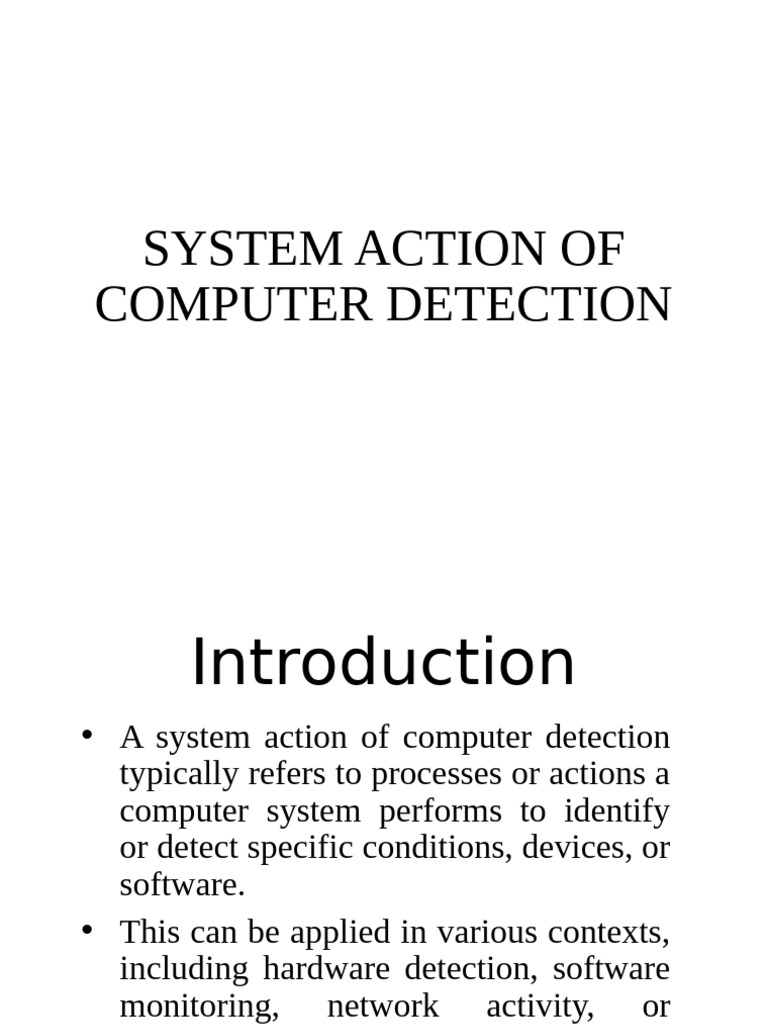 System Action of Computer Detection | PDF