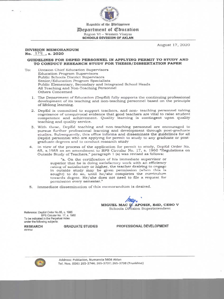 Guidelines For Deped Personnel in Applying Permit 08172020160607 | PDF