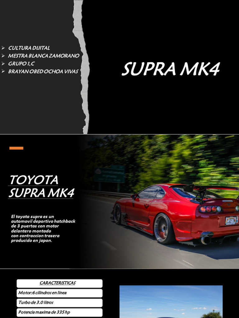Toyota Supra MK4: Potencia y Estilo | PDF