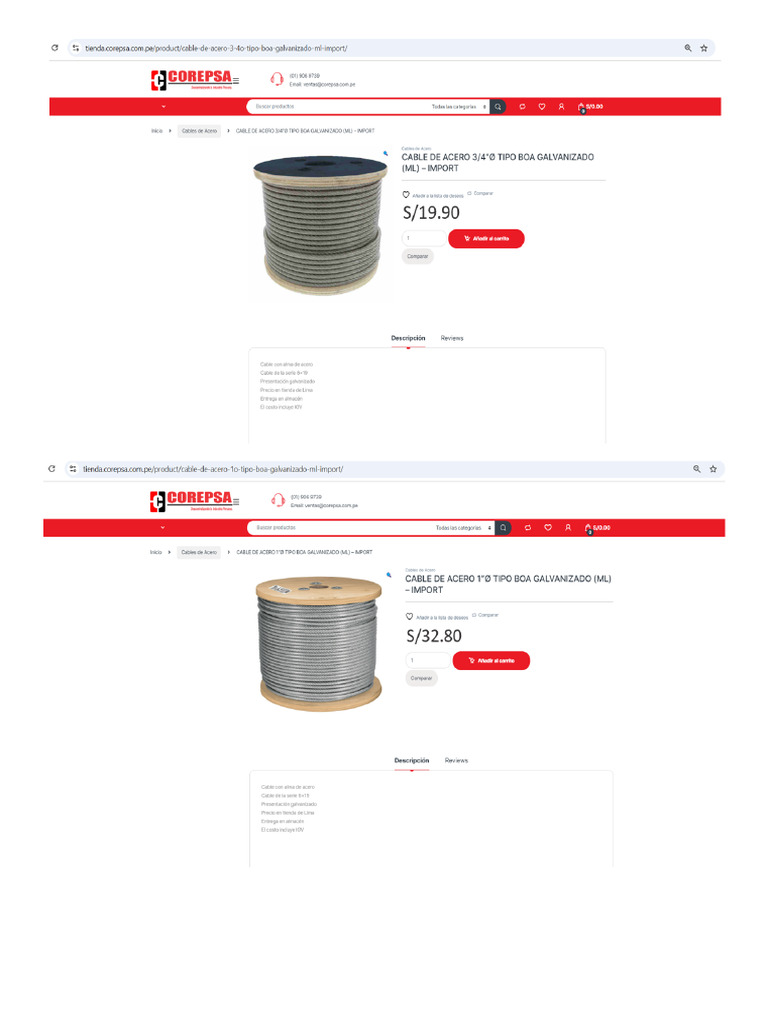 Cable Boa 3-4 y 1 Pulgada Cotizacion | PDF