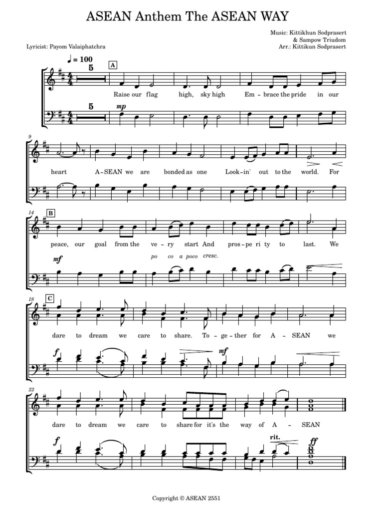 ASEAN Anthem The ASEAN Way Edited | PDF