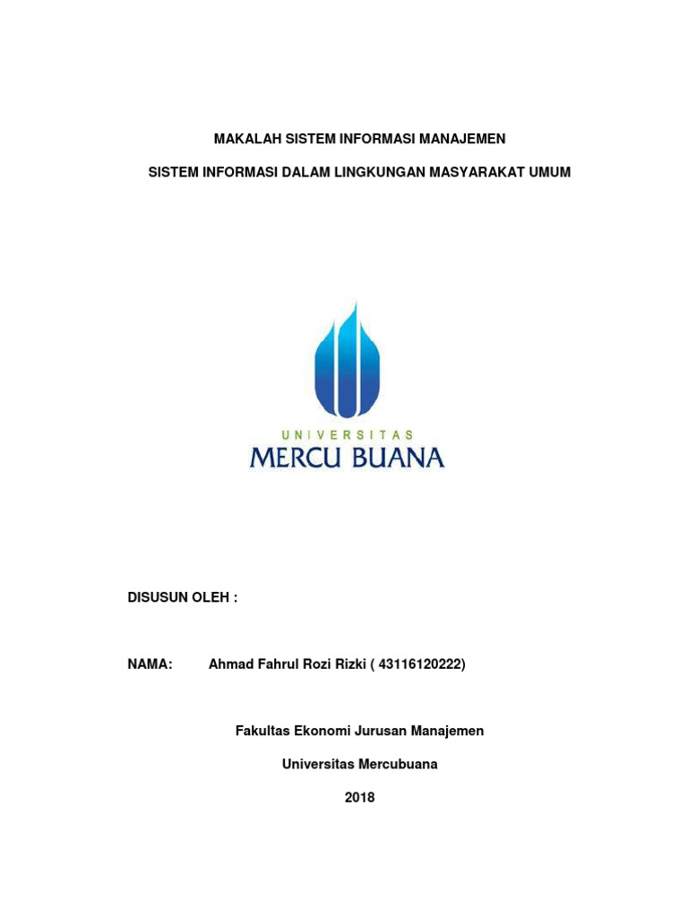 Makalah Sistem Informasi Manajemen Siste | PDF