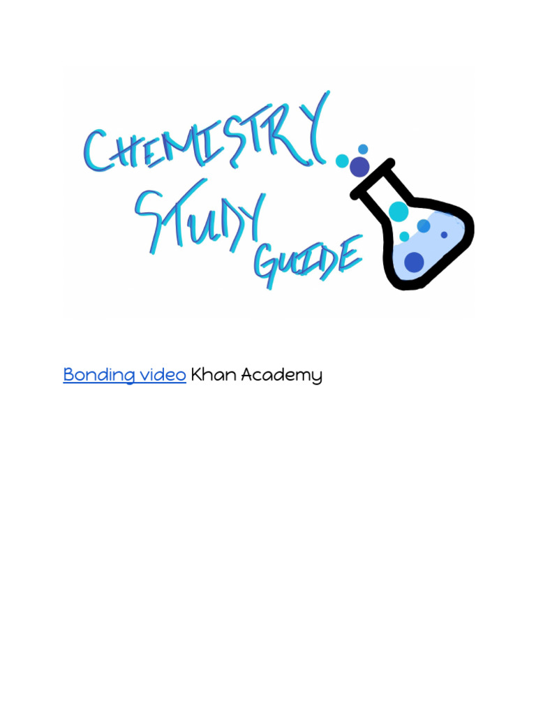 Chemical_Bonding_Study_Guide | PDF | Chemical Compounds | Chemical Bond