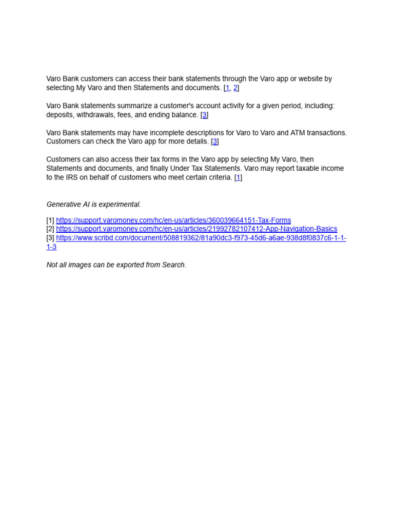 Varo Bank Statement | PDF