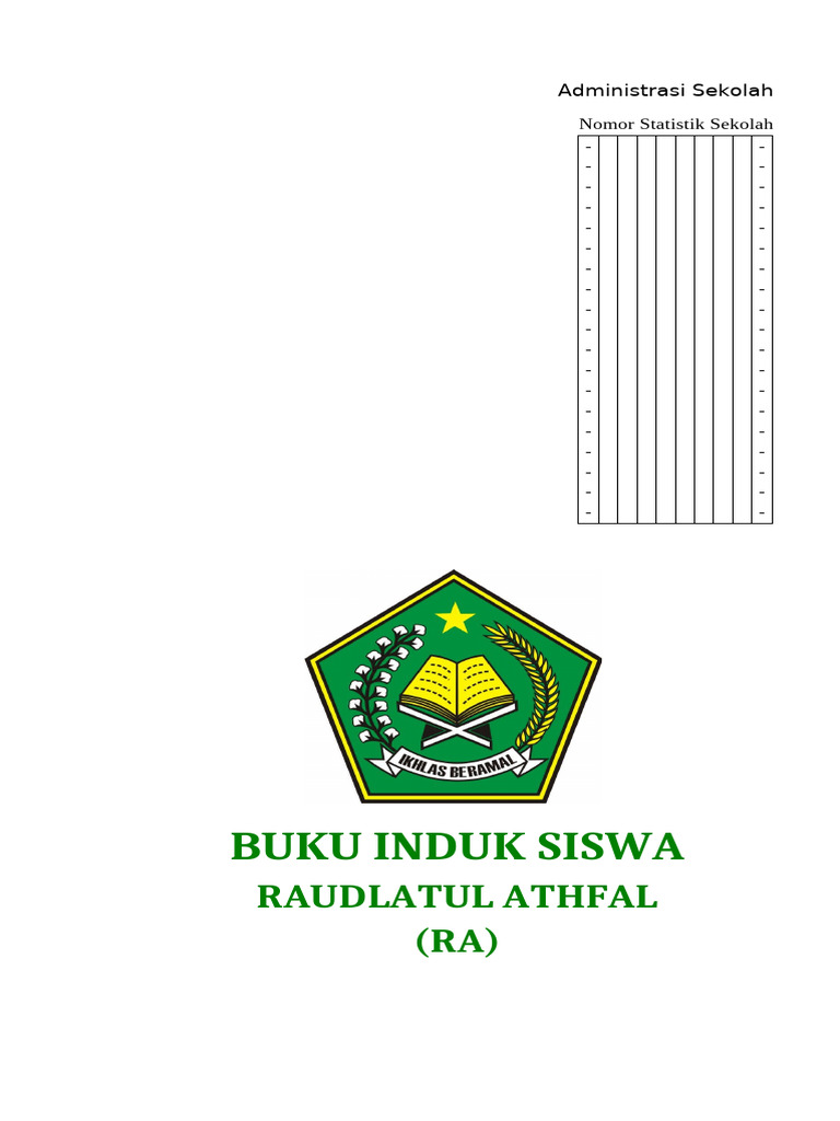 sanpul buku induk RA | PDF