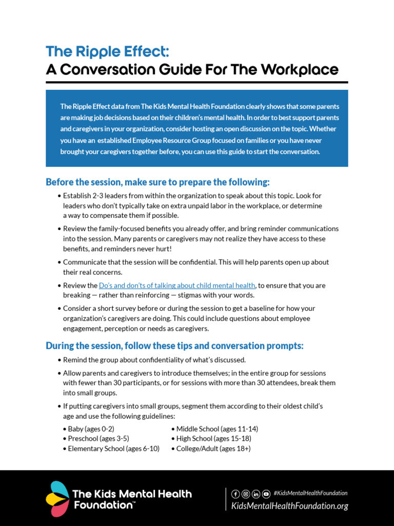 Ripple Effect Conversation Guide | PDF | Caregiver | Mental Health
