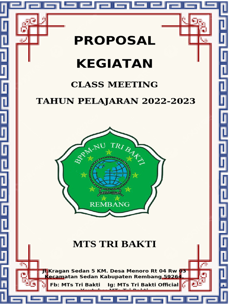 Proposal Kegiatan Class Meeting Osis | PDF