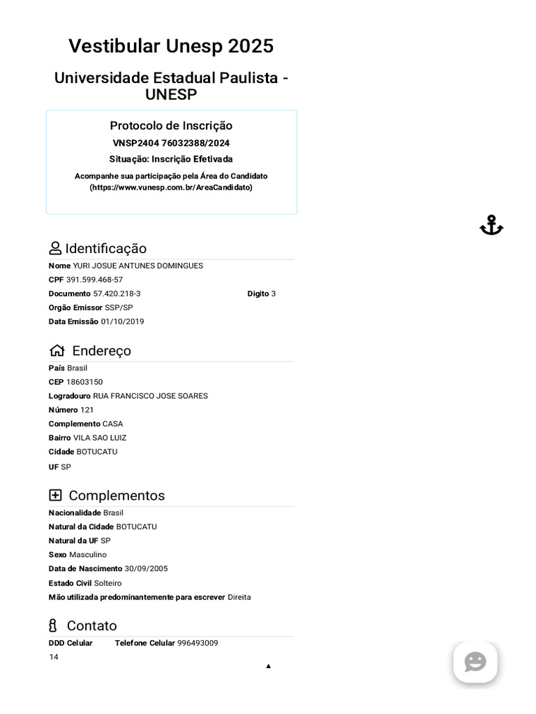 Vestibular Unesp 2025: Universidade Estadual Paulista - Unesp | PDF