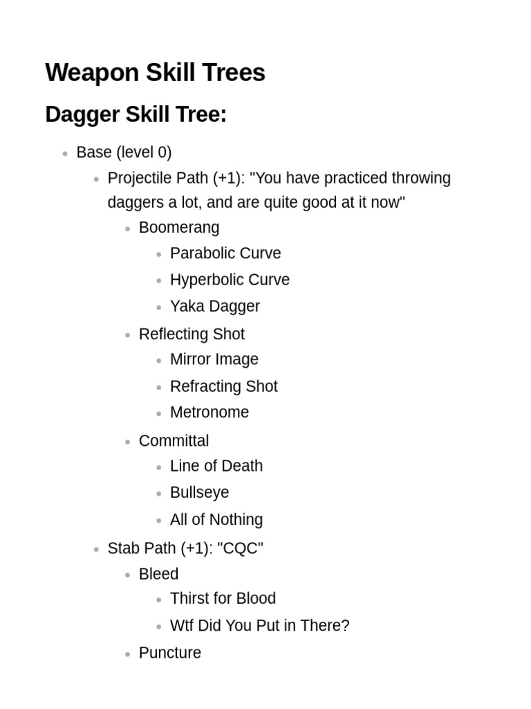DaggerSkillTree | PDF | Dagger