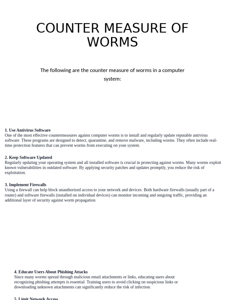 Counter Measure of Worms | PDF | Malware | Security Engineering