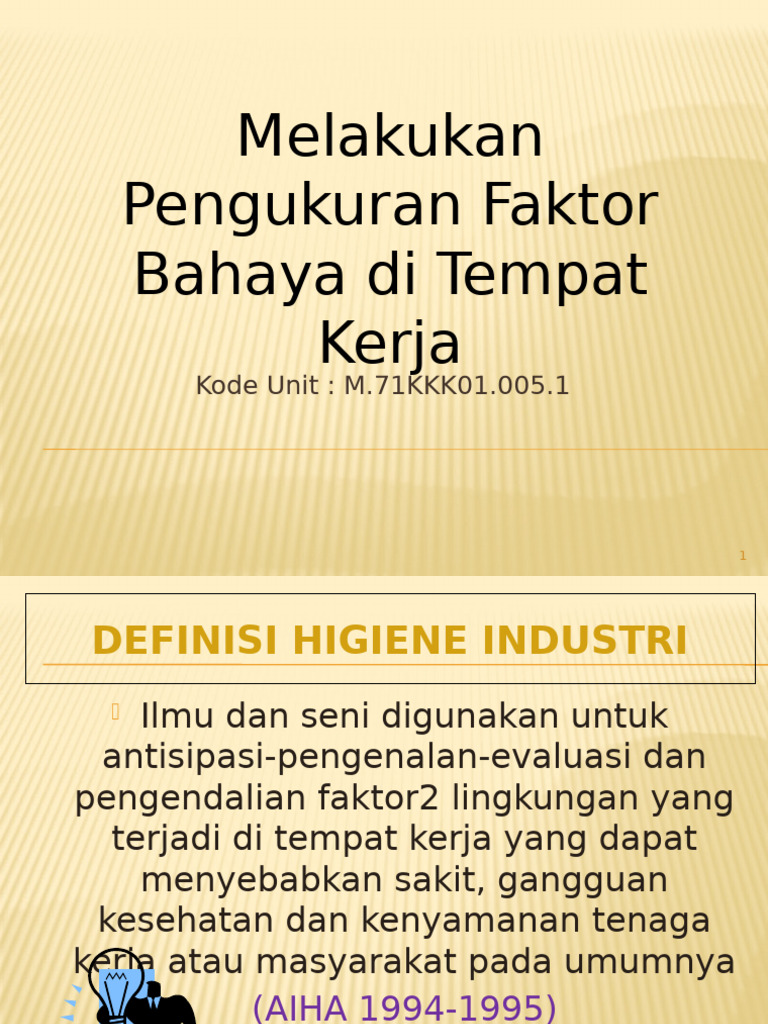 UK 5_Melakukan Pengukuran Faktor Bahaya di tempat kerja | PDF