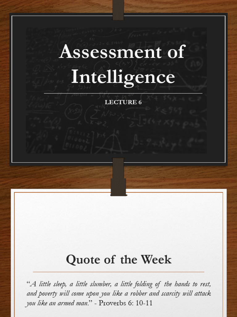 Assessment of Intelligence | PDF | Intelligence | Intelligence Quotient